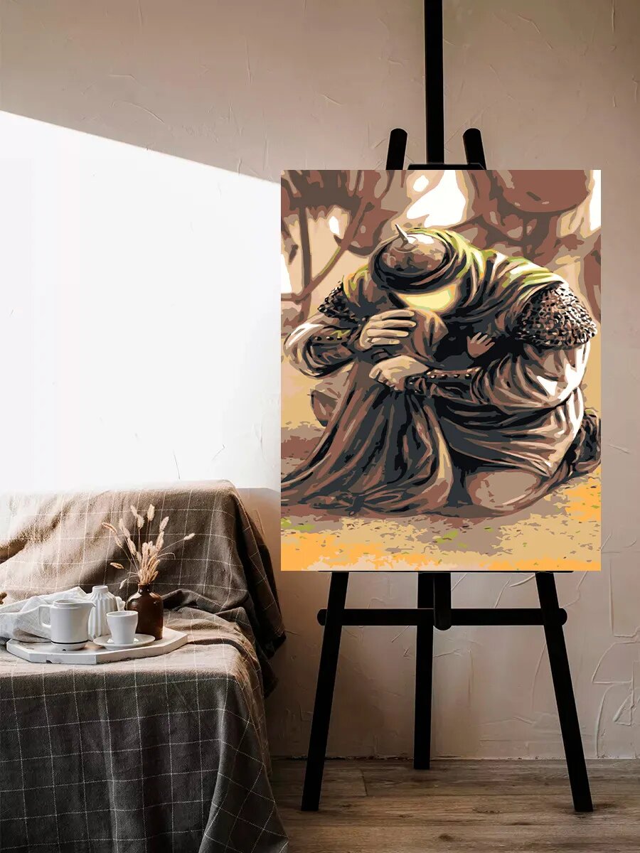 Картина по номерам Мусульманский Воин и Ребенок Пустыня