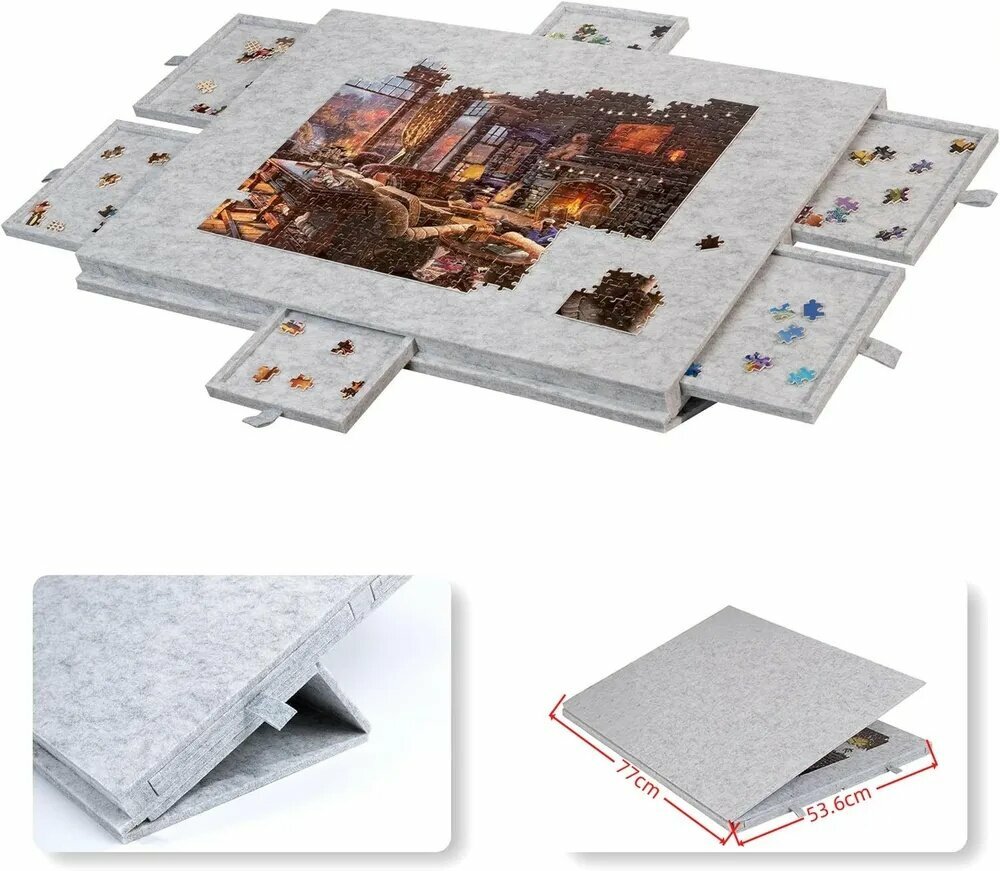 Коврик-стол для пазлов с ящиками, Органайзер для пазлов