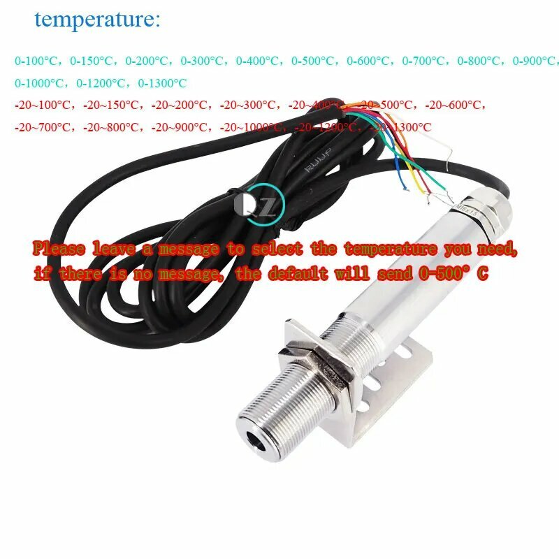 Инфракрасный датчик температуры RS485, промышленный термометр, Бесконтактный передатчик, онлайн инфракрасный датчик температуры 0-1200 °C 500C