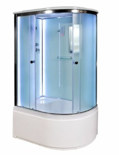 Душевая кабина DTO D120S Led с крышей, с электр, полукруг 120х80, стекло матовое, левая