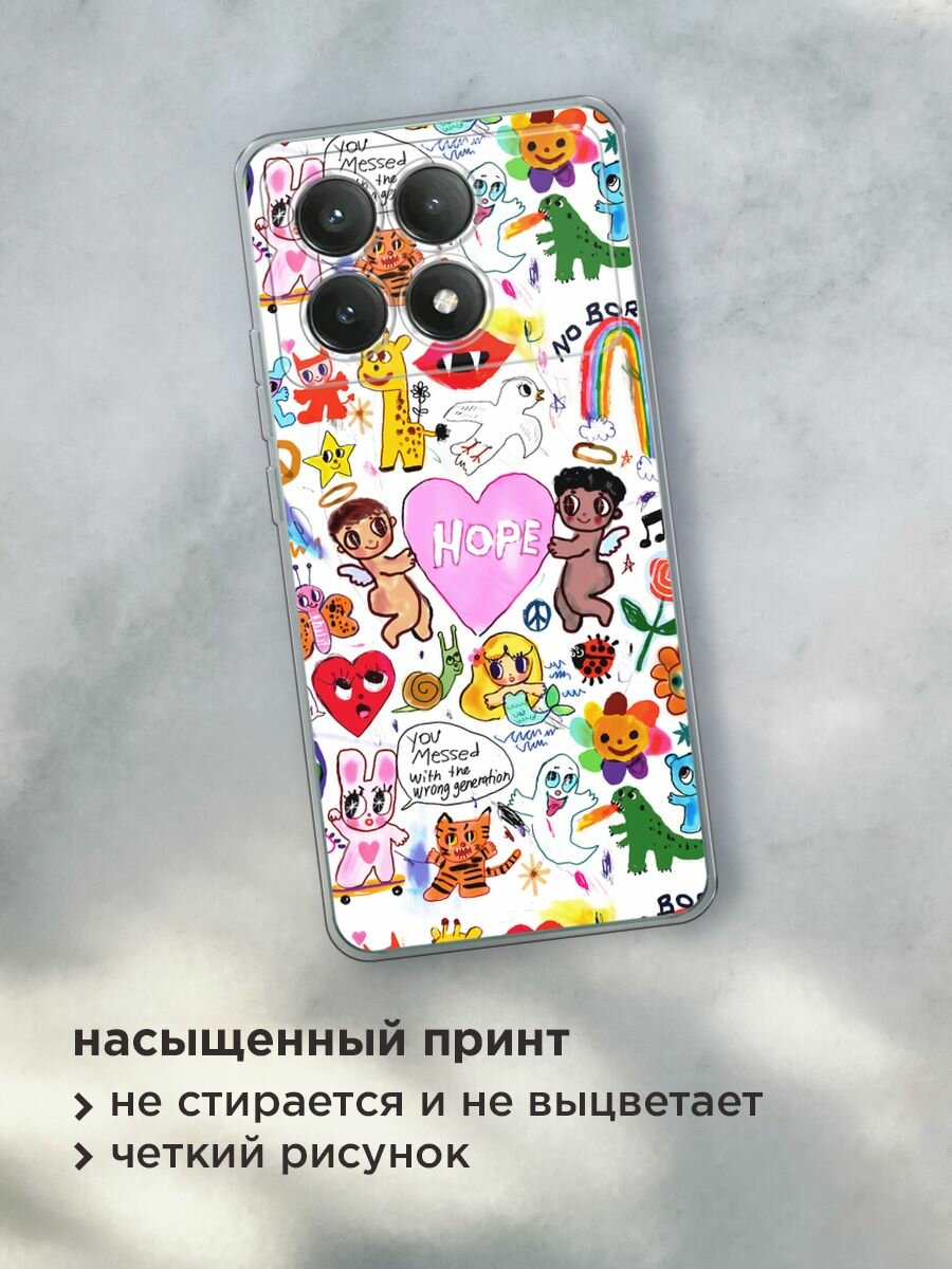 Чехол на Xiaomi Poco X6 PRO 5G / Поко X6 Про 5G с принтом "Милые рисунки" — фото 1