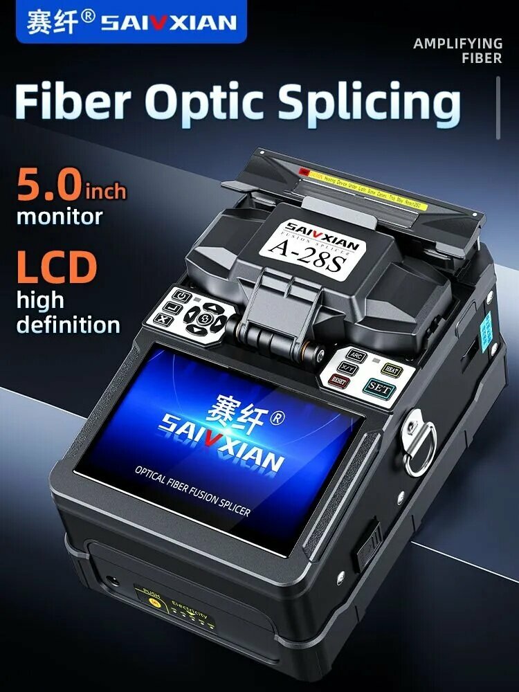Автоматический сварочный аппарат для сварки оптического волокна A-28S, высокоточный, безопасный контроль стыковки