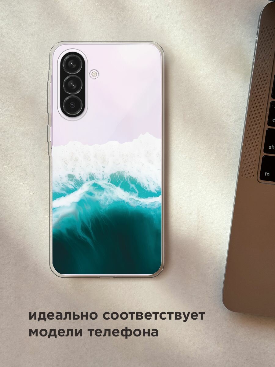 Чехол на Samsung Galaxy A56 5G / Самсунг Галакси А56 5G с принтом "Большая волна", прозрачный — фото 1