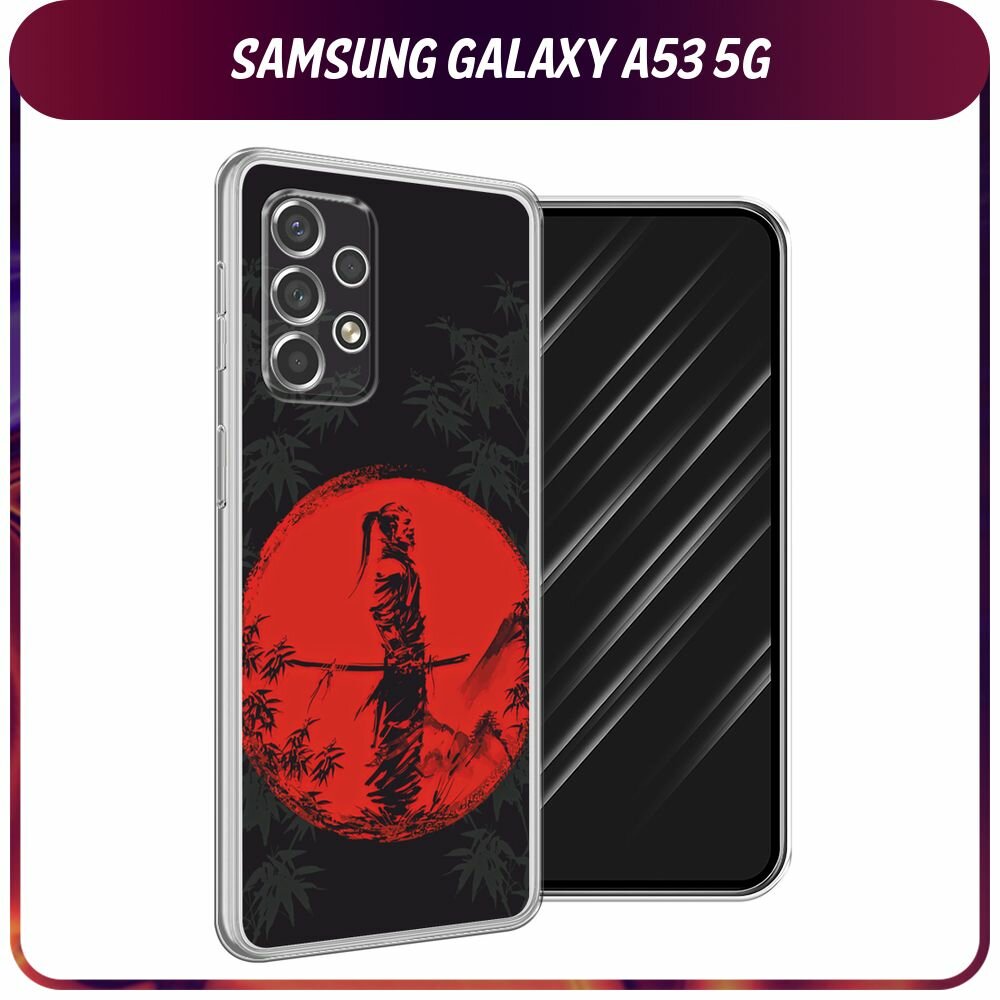 Чехол на Samsung Galaxy A53 / Самсунг Галакси А53 с принтом "Самурай на красном фоне"