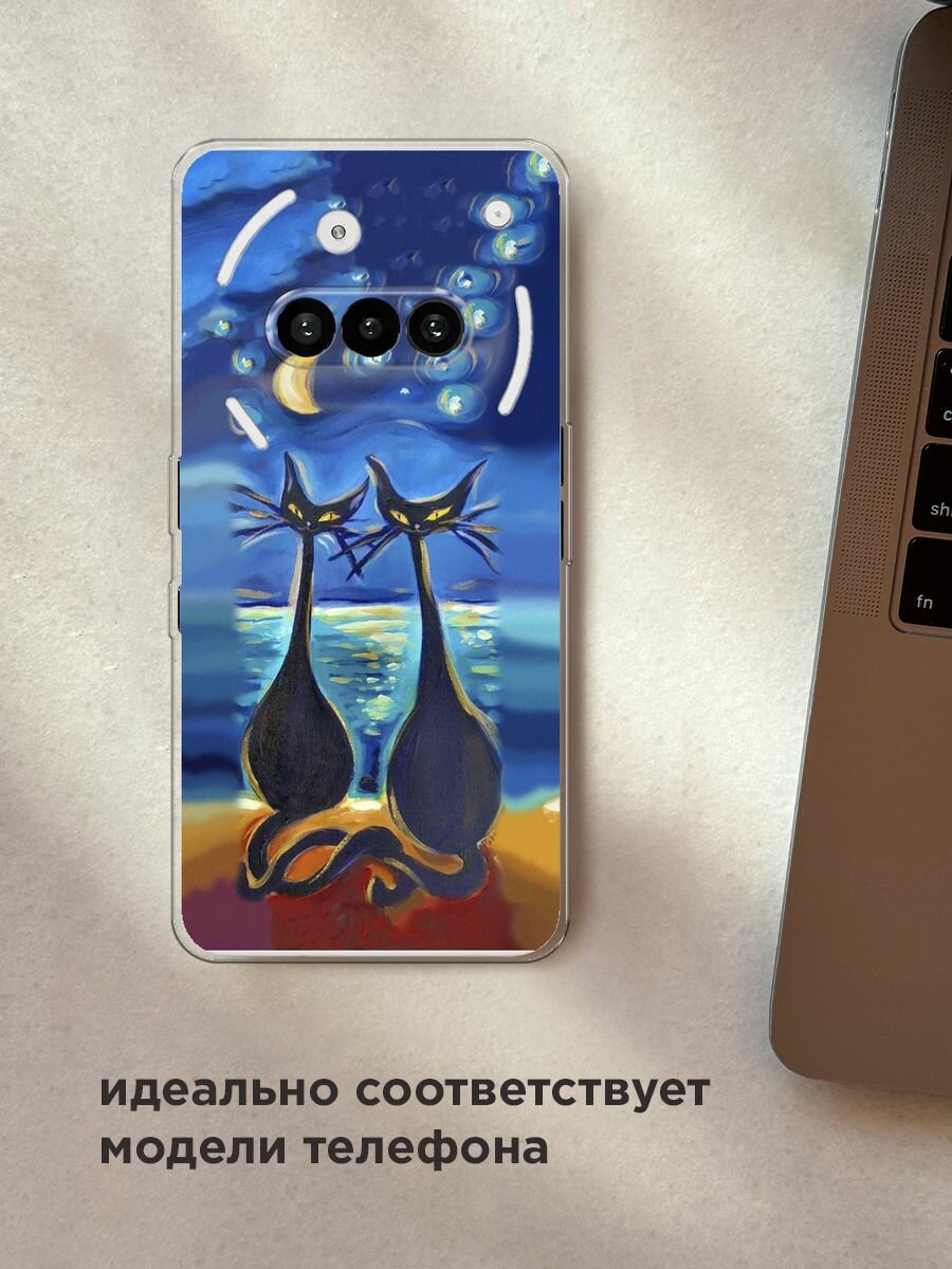 Чехол на Nothing Phone 3a / Нотинг Фон 3а с принтом "Влюбленные котики 7" — фото 1