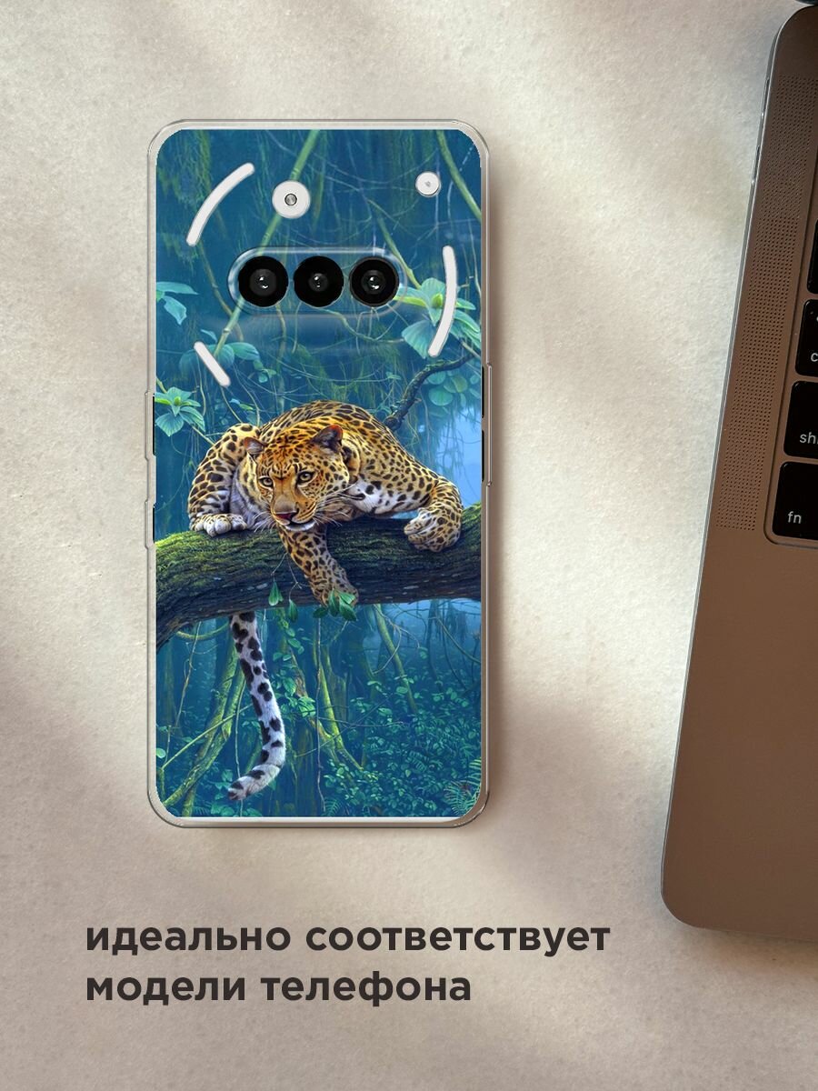 Чехол на Nothing Phone 3a / Нотинг Фон 3а с принтом "Леопард охотник" — фото 1