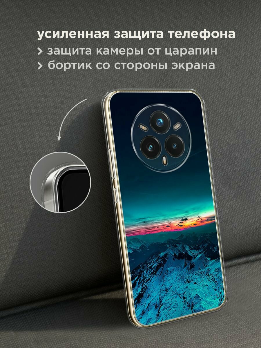 Чехол на Realme 14 Pro+ / Реалми 14 Про+ с принтом "Закат в горах" — фото 1