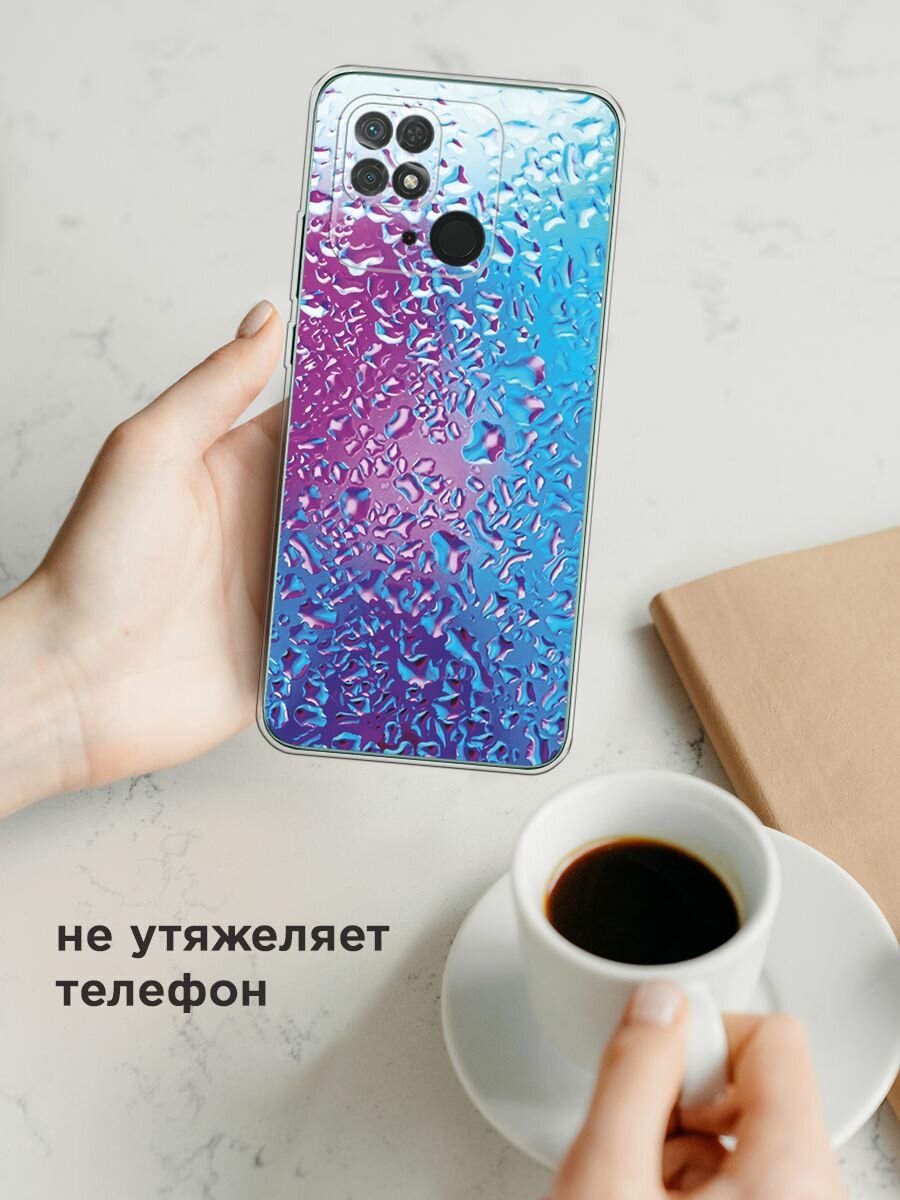 Чехол на Xiaomi Redmi 10C / Сяоми Редми 10C с принтом "Капли на стекле" — фото 1