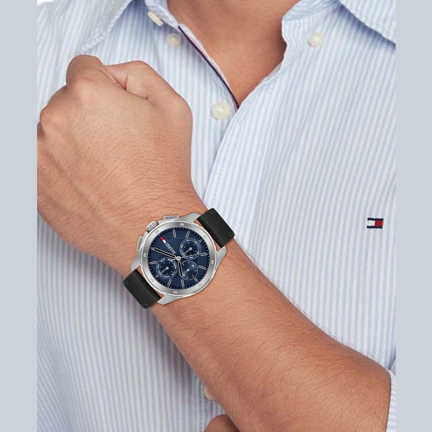 Наручные часы TOMMY HILFIGER, серебряный, черный — фото 1