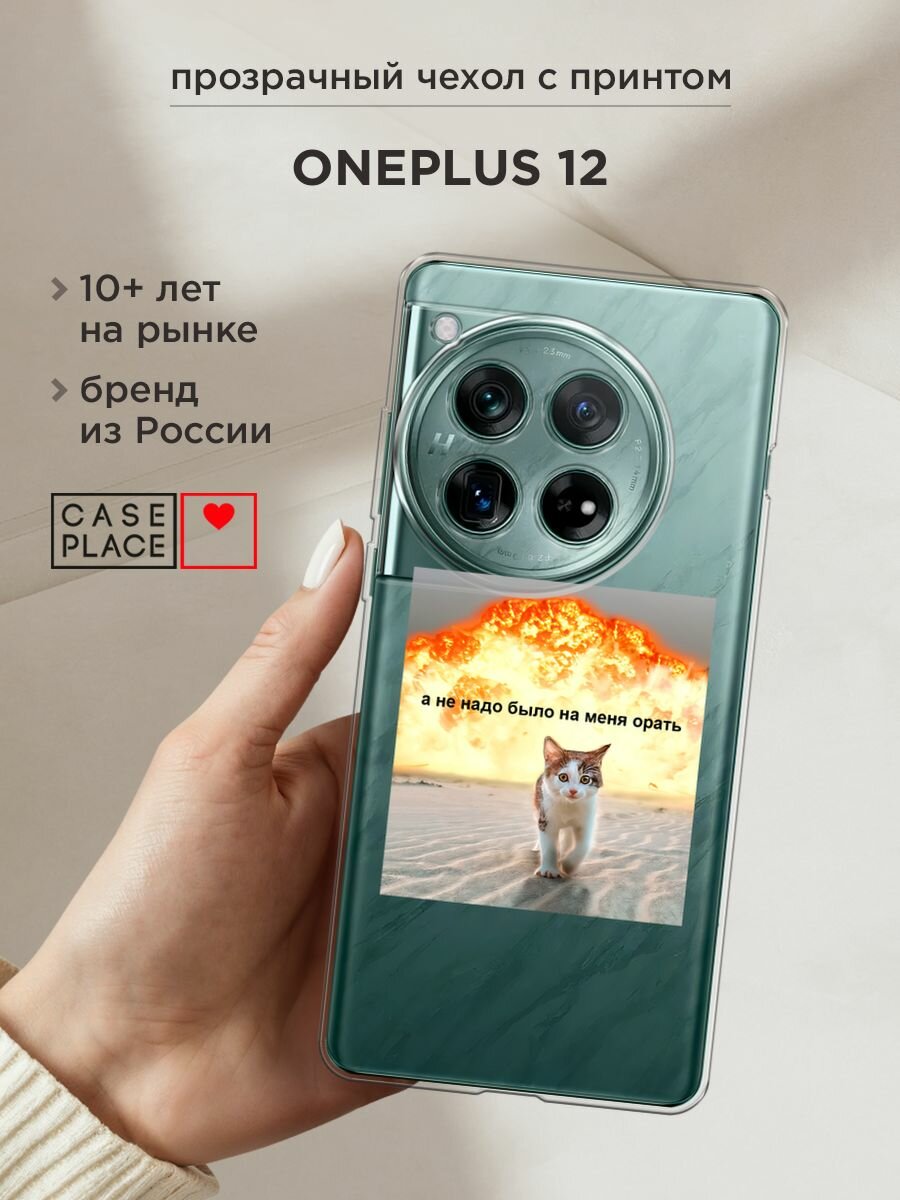 Чехол на OnePlus 12 / Ван Плас 12 с принтом "Не надо было орать", прозрачный