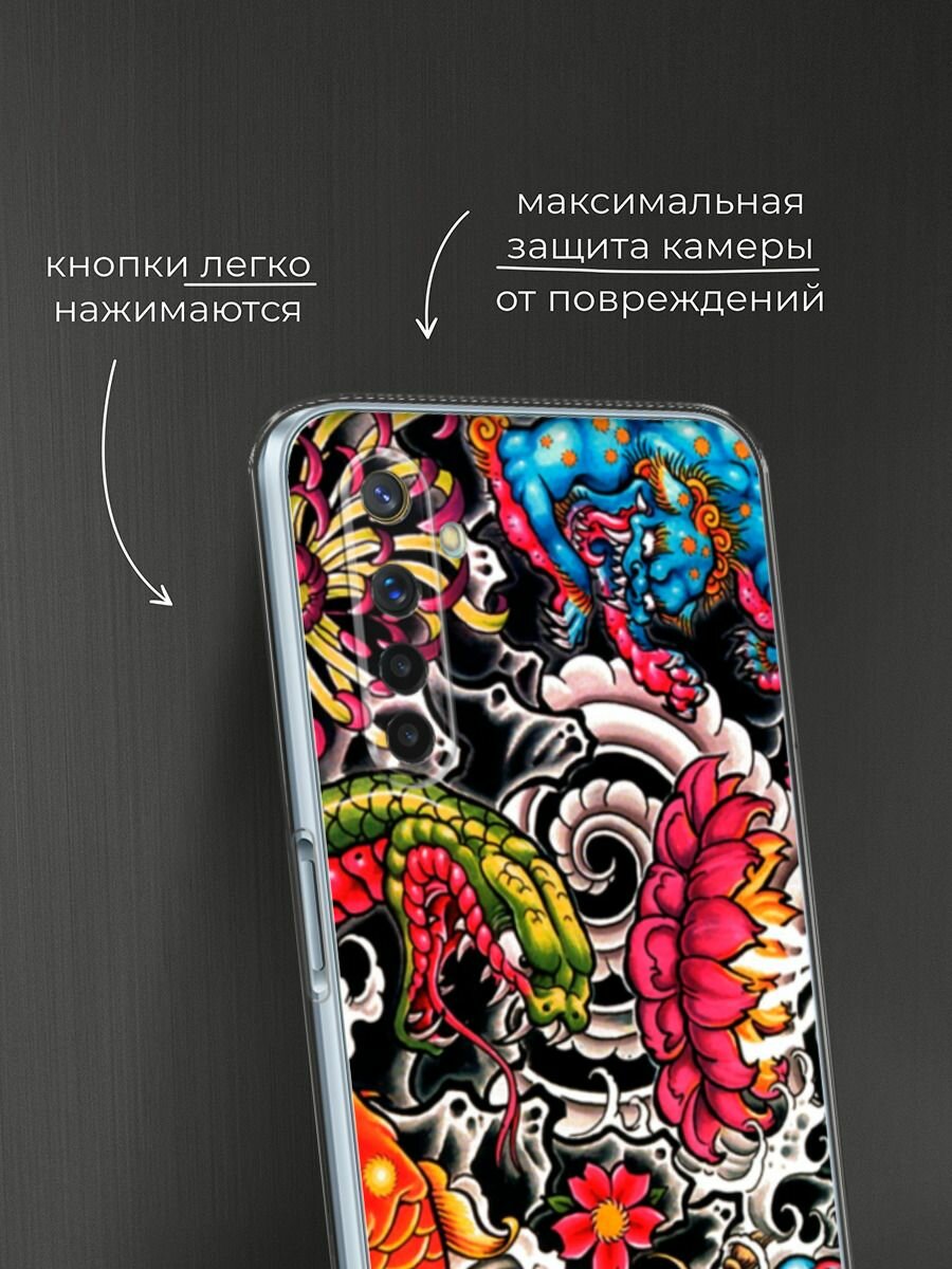 Силиконовый чехол на Realme 6 / Реалми 6 с принтом "Японское искусство" — фото 1