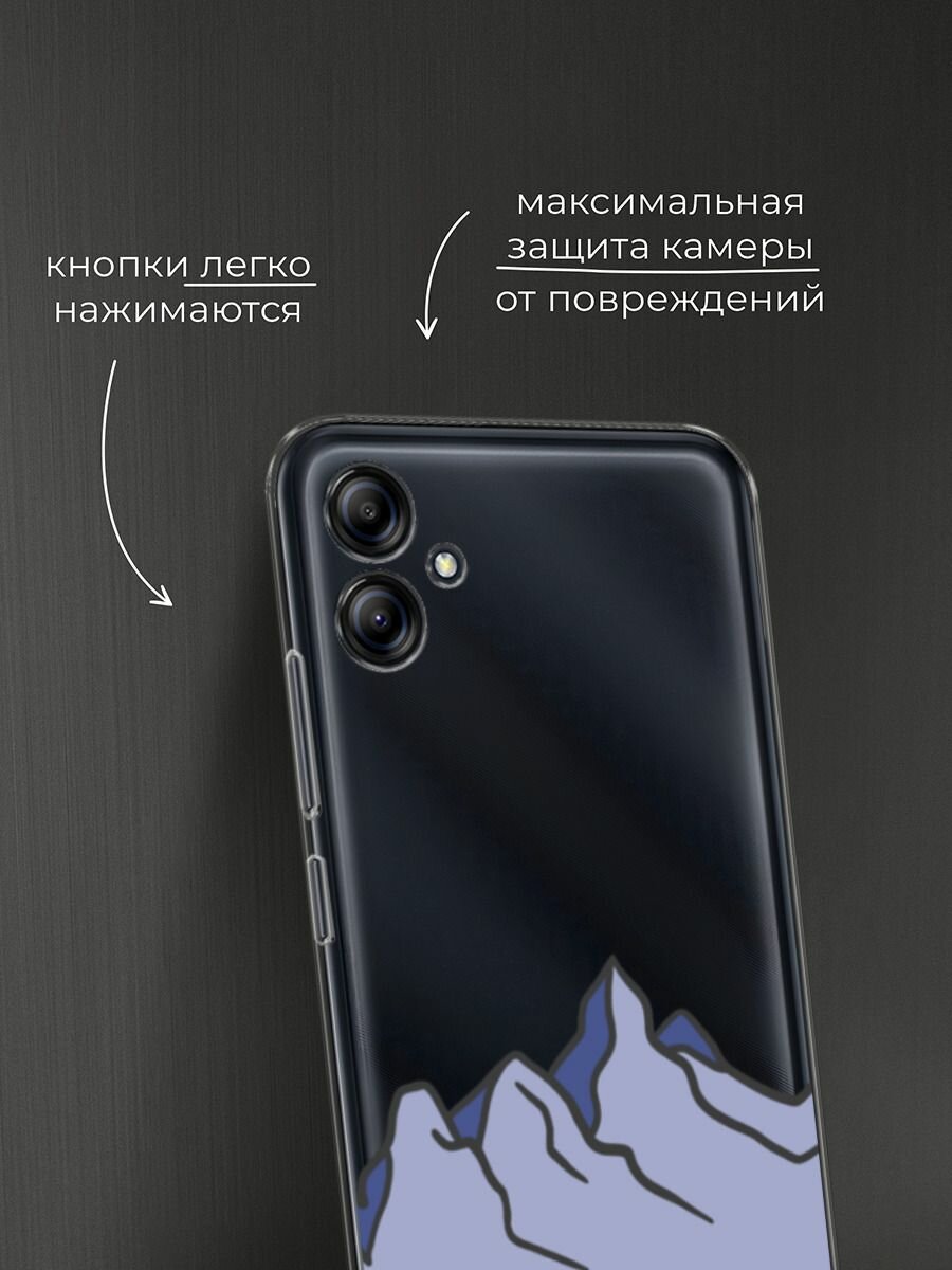 Чехол на Samsung Galaxy A04e / Самсунг A04e с принтом "Гора", прозрачный — фото 1