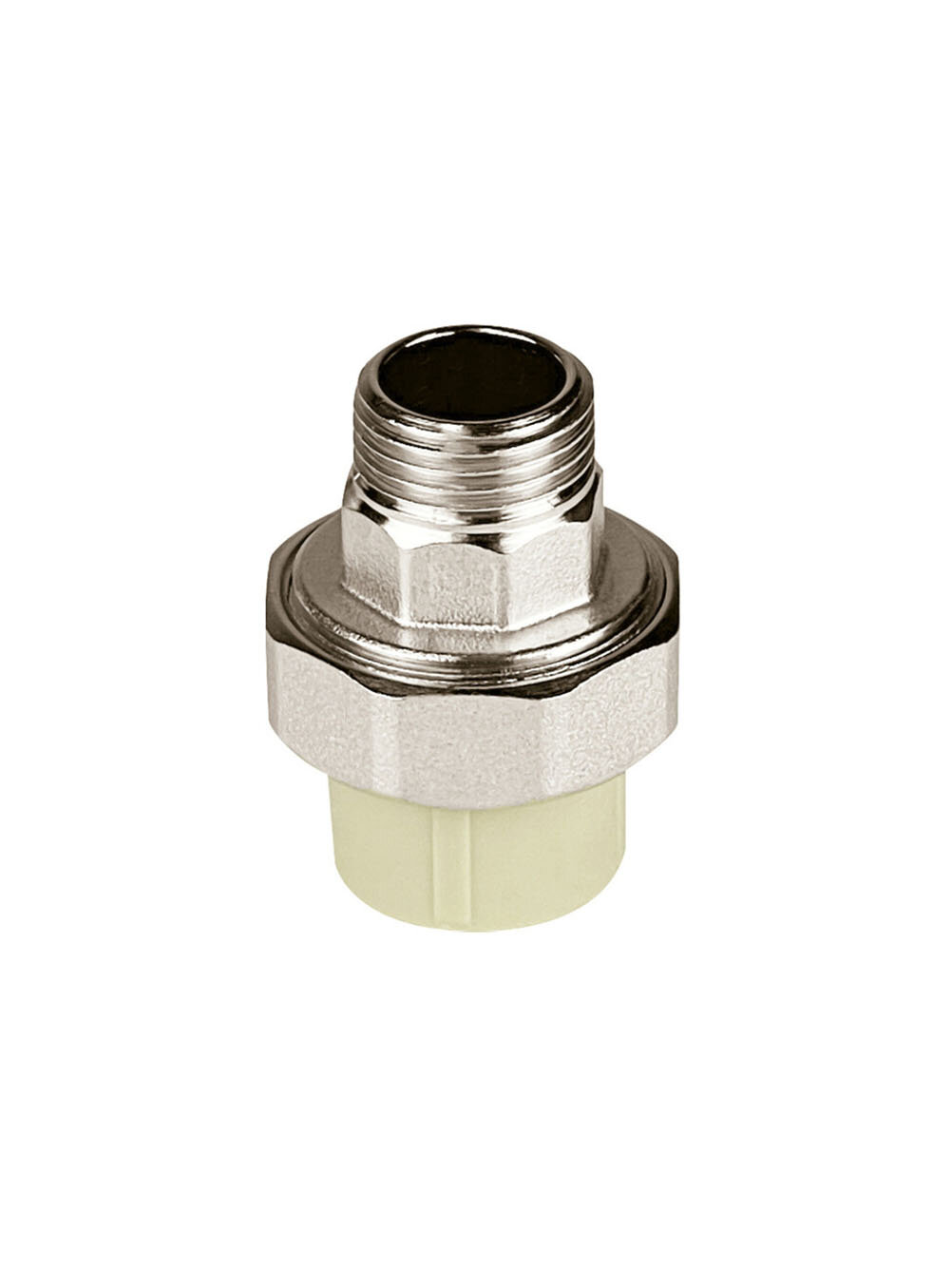 Муфта полипропиленовая разъемная (американка) 20 мм х 1/2 НР(ш) серая (10156015Г)