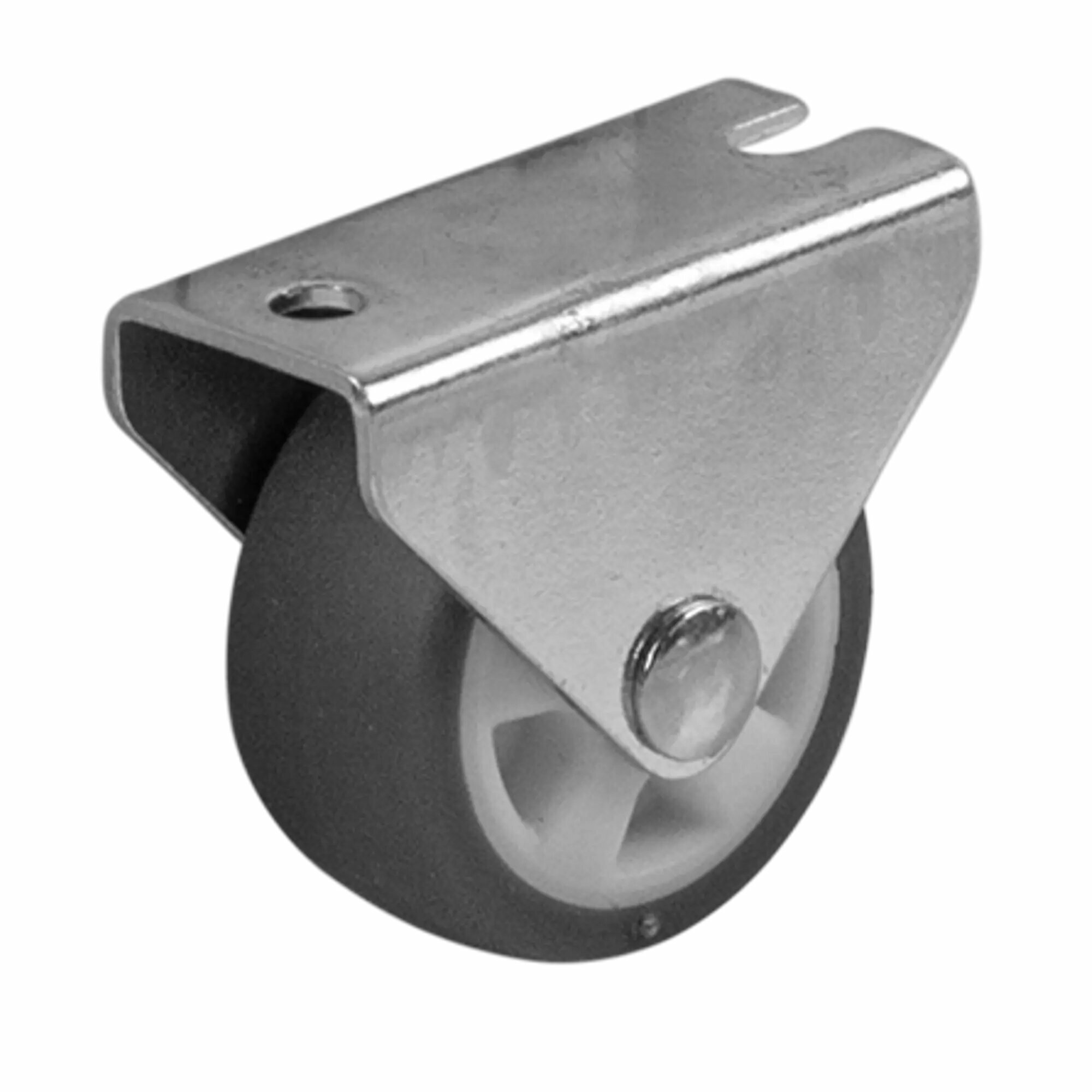 Колесо мебельное неповоротное без тормоза 30 мм для мебели до 20 кг серого цвета