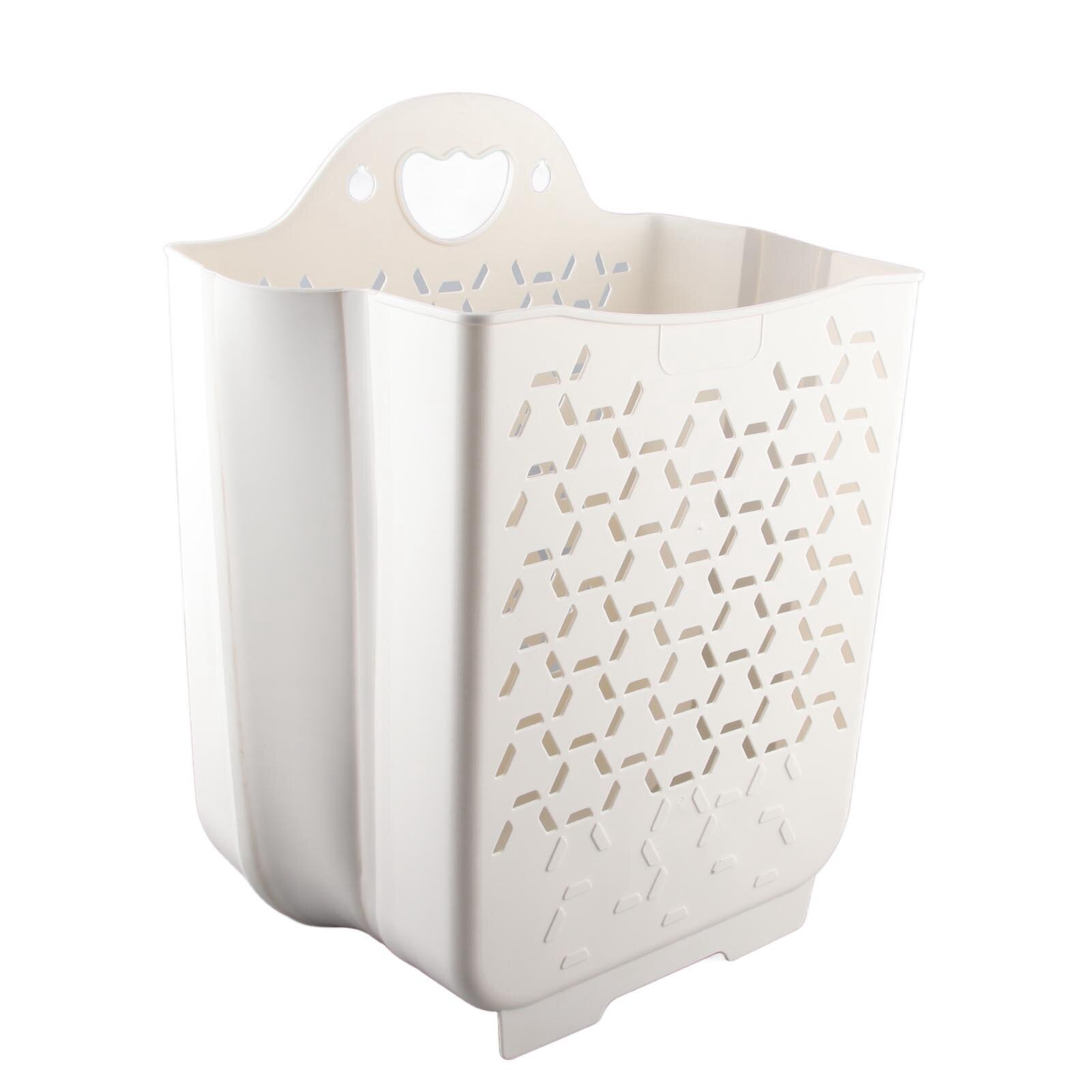 Складная подвесная корзина для белья, полипропиленовая настенная складная корзина для белья для прачечной в общежитии, XL, белая