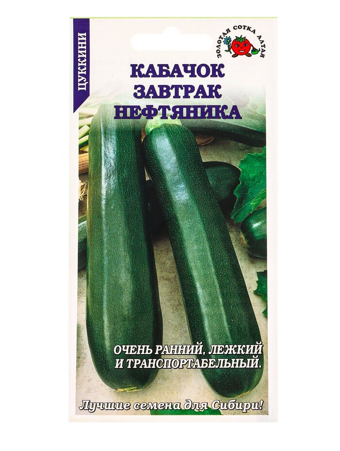 Семена Кабачок «Завтрак нефтяника», 2 г, ранний, «Золотая Сотка Алтая»
