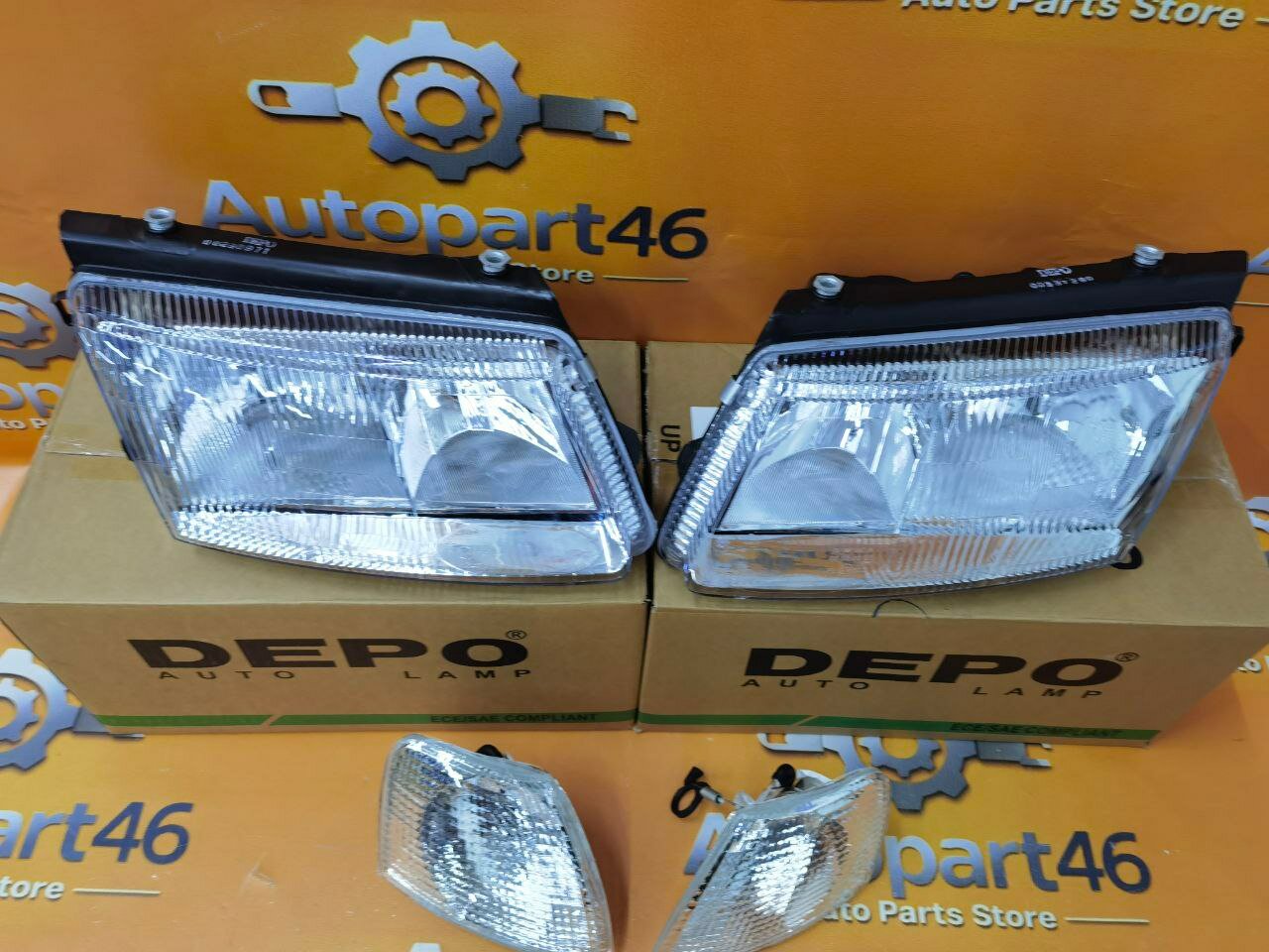 Фары с противотуманкой и поворотниками Фольксваген пассат Б5 лампы H4 и H7 depo тайвань отличное качество