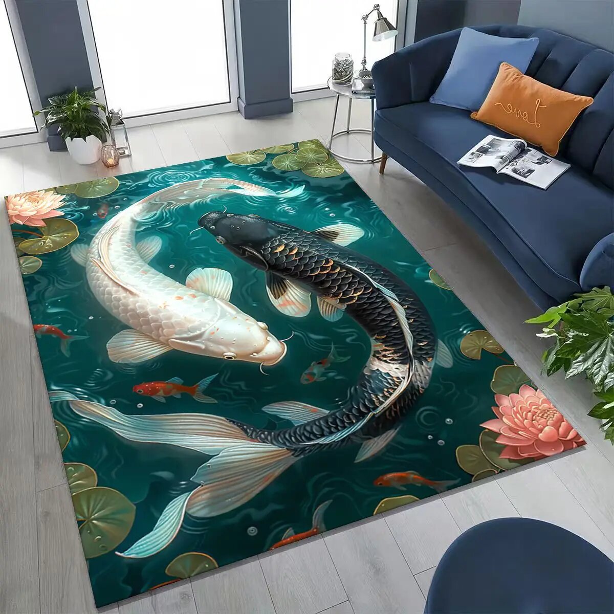 Коврик Faviora Lucky Koi Fish Yin Yang 60x90cm( 23x35in ), 4