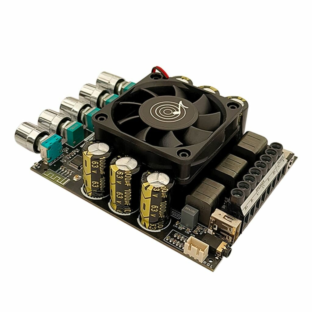 Компактный 2.1 Усилитель канала портативный модуль 160WX2+220W Мощный звук для динамиков и на открытом воздухе.