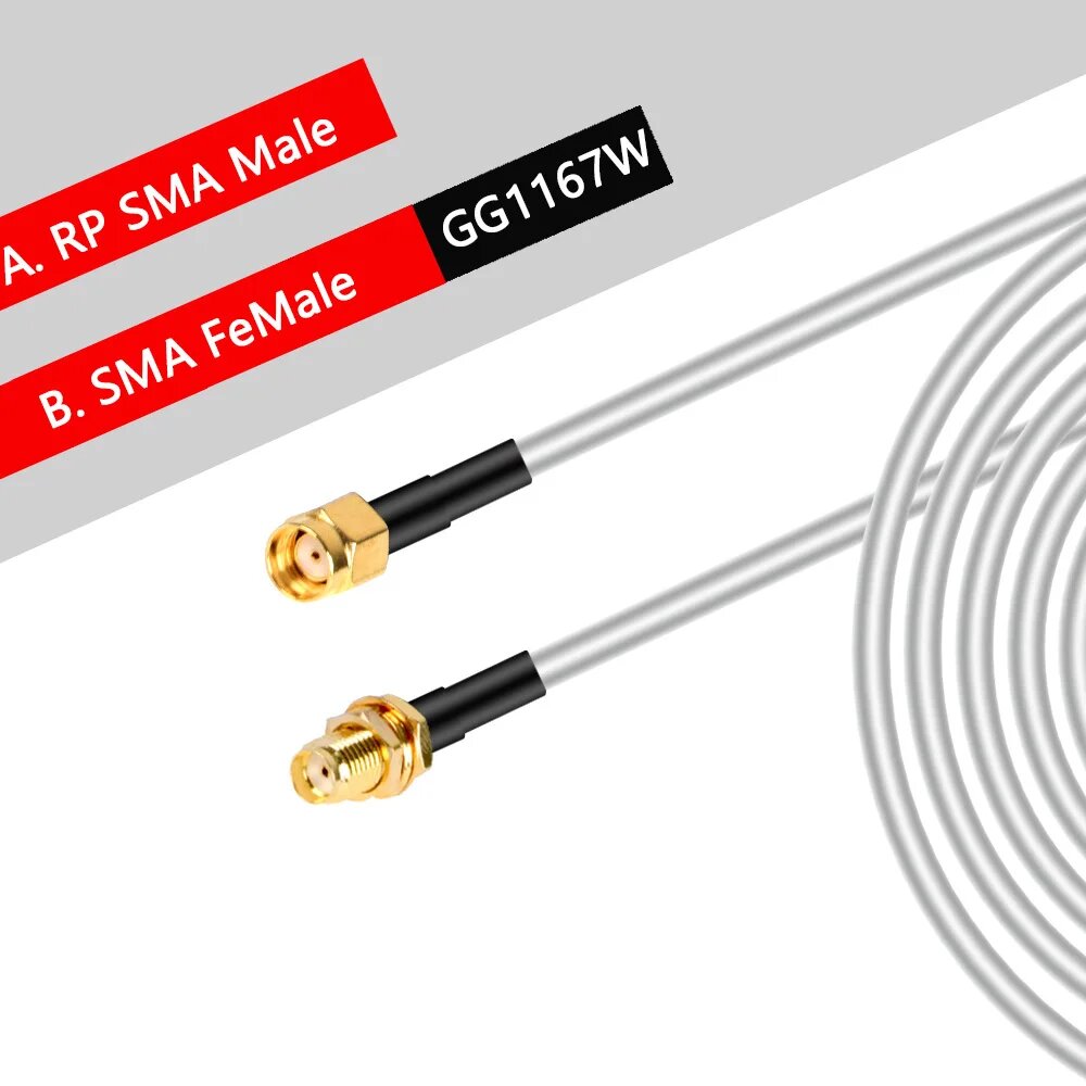 RG58 коаксиальный кабель-удлинитель R 20CM, RP SMA M to SMA F