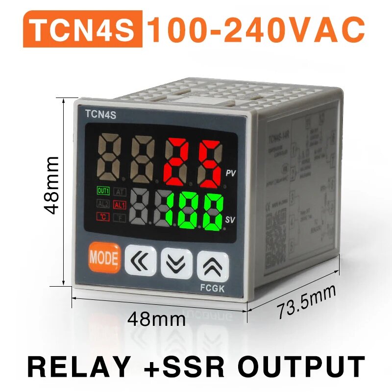 Цифровой термостат SSR + релейный выход Универсальный вход TC4S TC4H TC4M PID регулятор температуры реле SSR 110VAC 220V