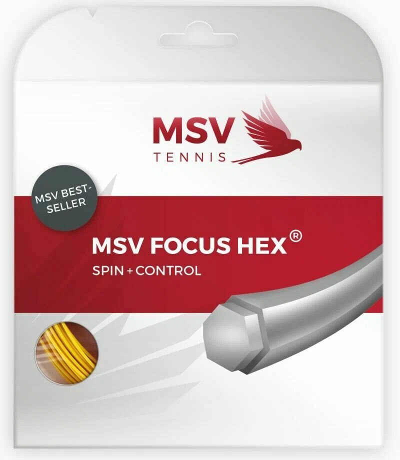 Теннисные струны MSV "Focus Hex", моноволоконный композит, желтые