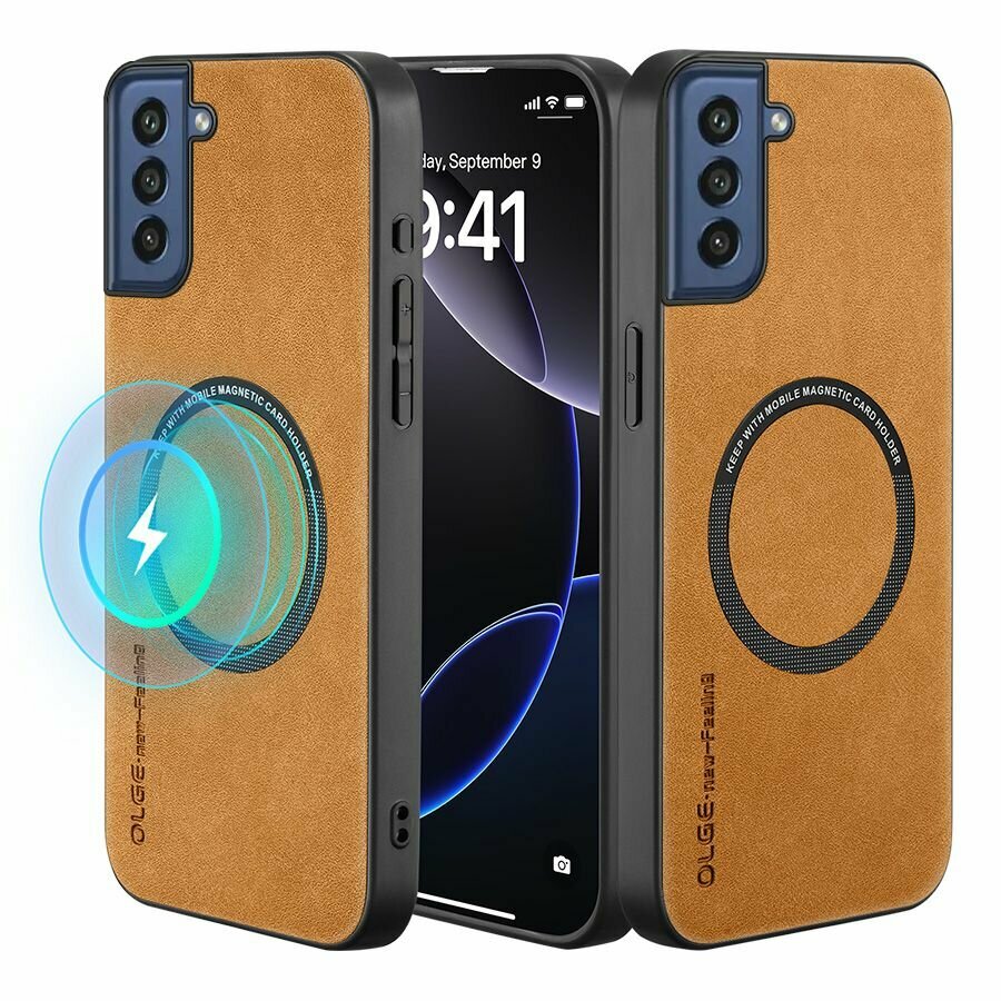 Чехол-Case MagSafe чехол для Samsung Galaxy S21 FE(Самсунг Галакси с21 FE) Нескользящий и удобный