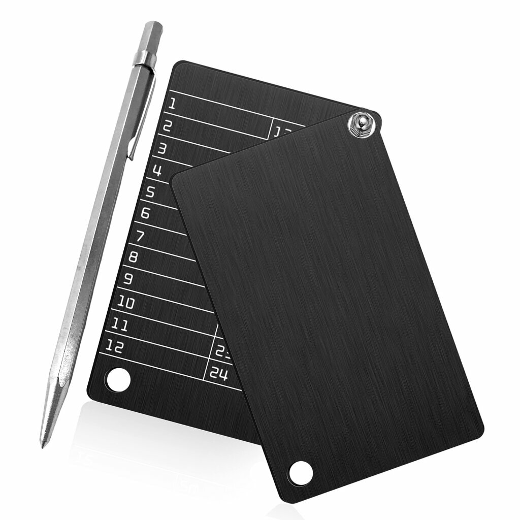 Набор Стальных Криптовалютных Кошельков Из 2 Частей С Металлической Гравировальной Ручкой Для Безопасного Охлаждения