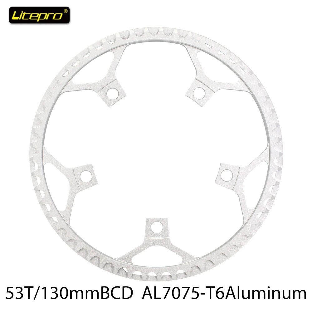 Litepro 130BCD 47/53/56/58T BMX звезда из алюминия LP 53T silver