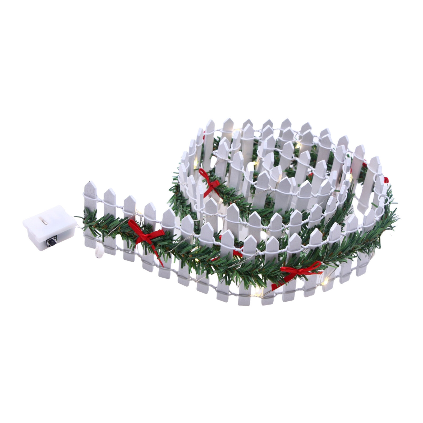 Миниатюрный деревянный забор с подсветкой для кукольных домиков