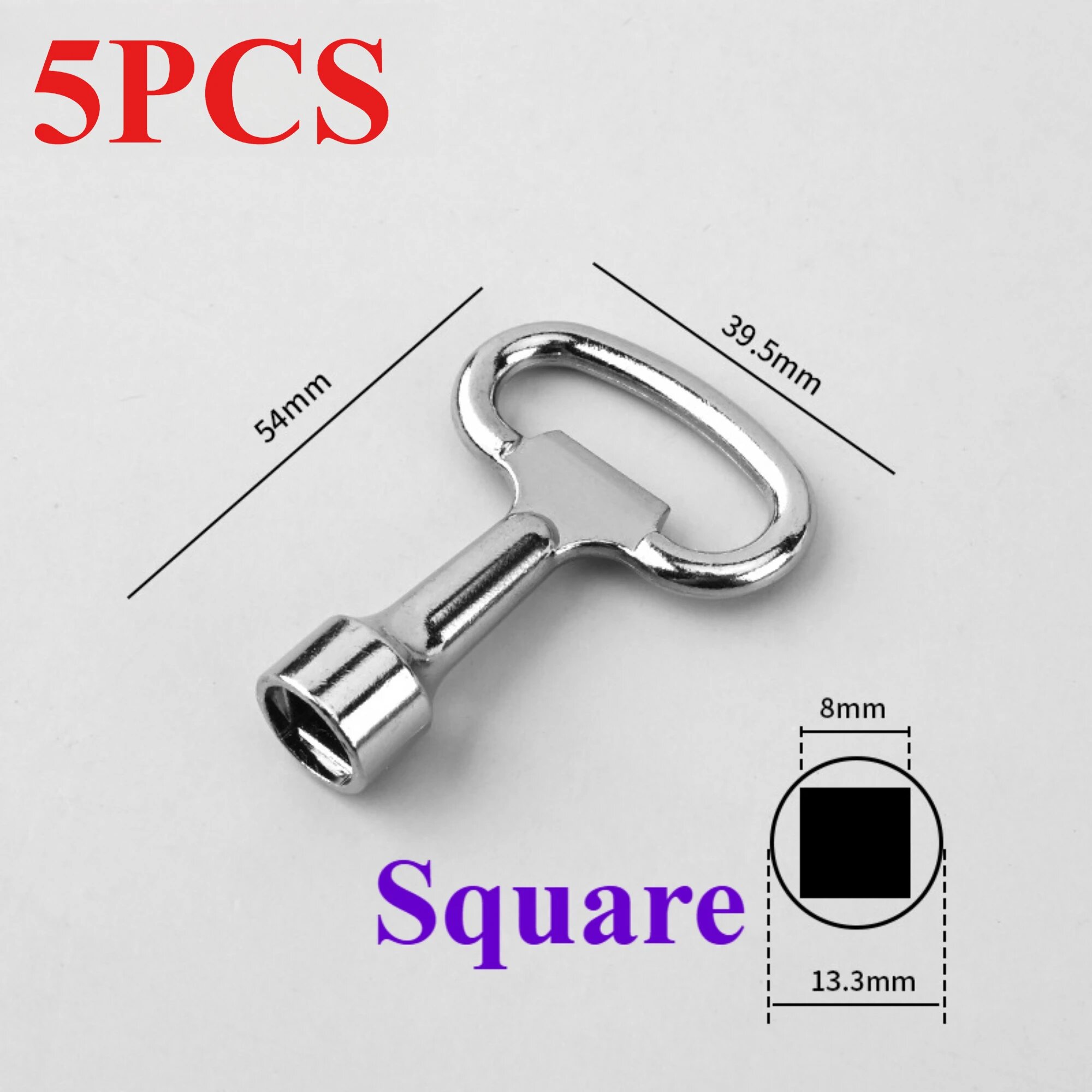Набор из 15 серебряных внутренних треугольных ключей 8 мм 5PCS Square key
