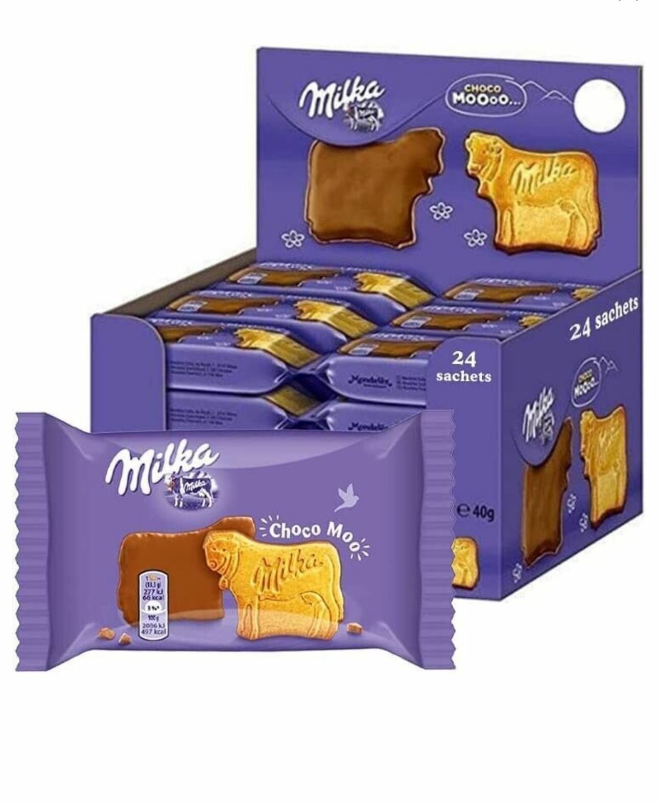 Печенье Милка покрытое молочным шоколадом / Milka Choco Cow 24 шт х 40 гр