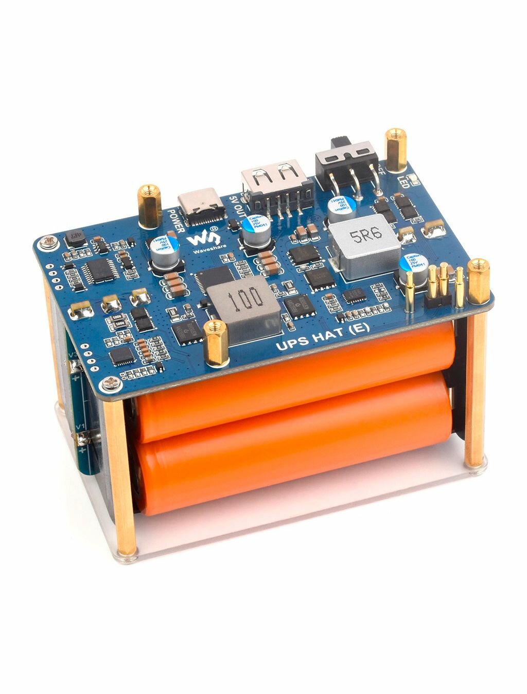 RPi UPS-HAT-E Waveshare Источник бесперебойного питания 5В 6А