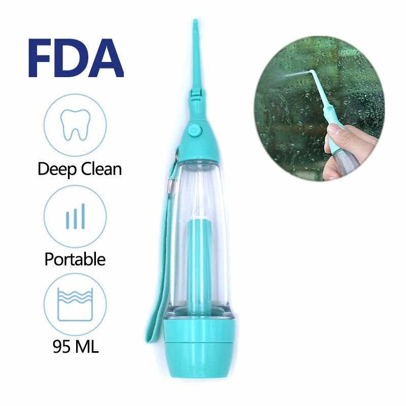 Ручной водяной ирригатор для полости рта без электричества, компактный портативный флоссер для чистки зубов, свежесть дыхания в дороге и дома