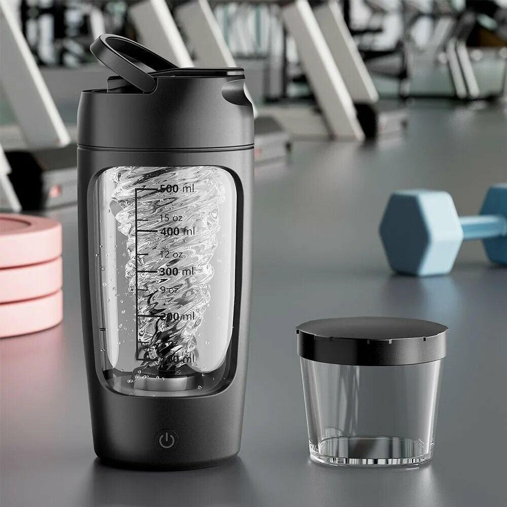 Шейкер для спортивного питания, Шейкер спортивный, Электрический, USB-зарядка, 650 мл