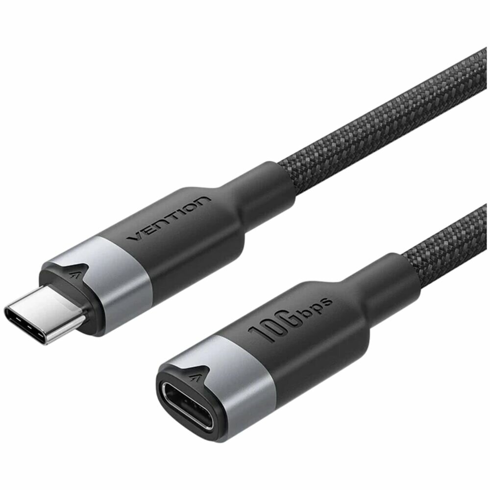 Кабель удлинитель USB3.2 СM/СF 1м Vention (TRFBF) Черный 5А PD100W
