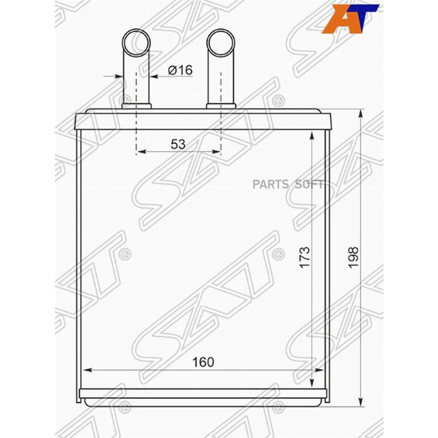 Радиатор отопителя салона Subaru Forester 97-02 / Impreza 92-00 от официального дистрибьютора, SAT, артикул STSB013950
