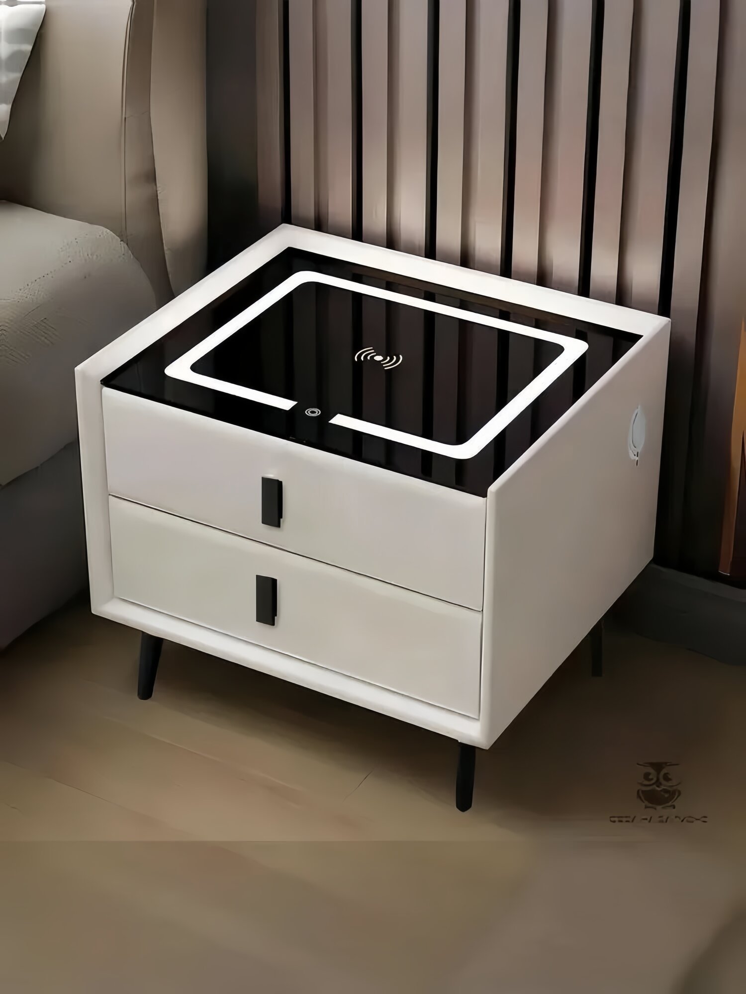 Тумба прикроватная/ С функцией беспроводной зарядки, USB-зарядки / без Bluetooth-динамика