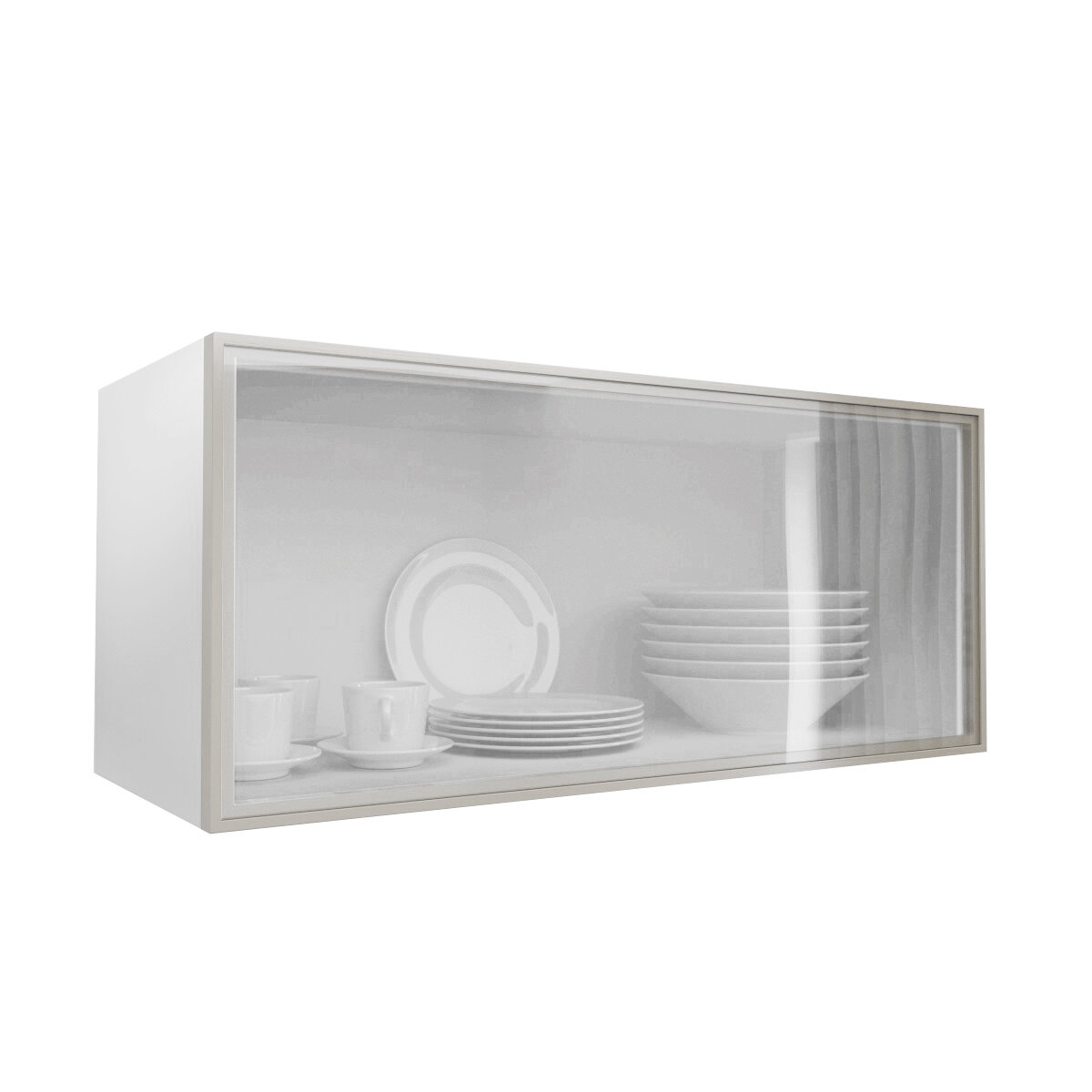 Фасад из алюминиевого профиля со стеклом Aluminum Glass 139,7х54,7х2 см, алюминий браш/бесцветное