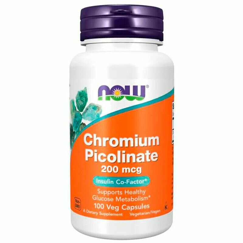 NOW Chromium Picolinate 200 мкг. (100 капс.) Витамины спортивные