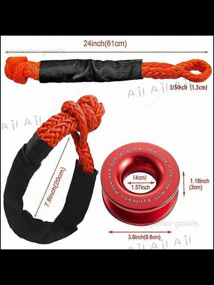 Бестселлер Dynoracing 18т комплект с полиспастным блоком 9.8 см и мягким шаклом 61 см