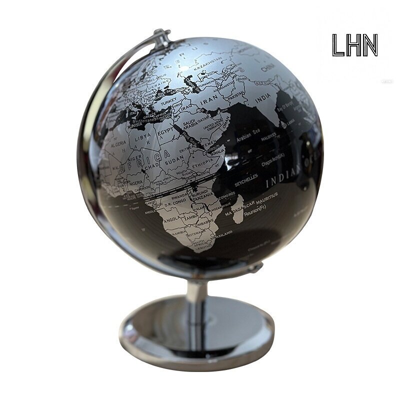 Глобус "Персонаж", ретро-стиль, 14см, черный/серебристыйсеребристый