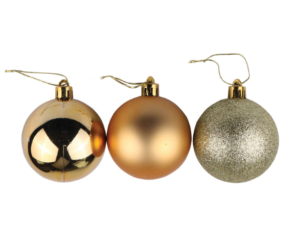 Шары ёлочные 6 шт, 6 см "Трио"