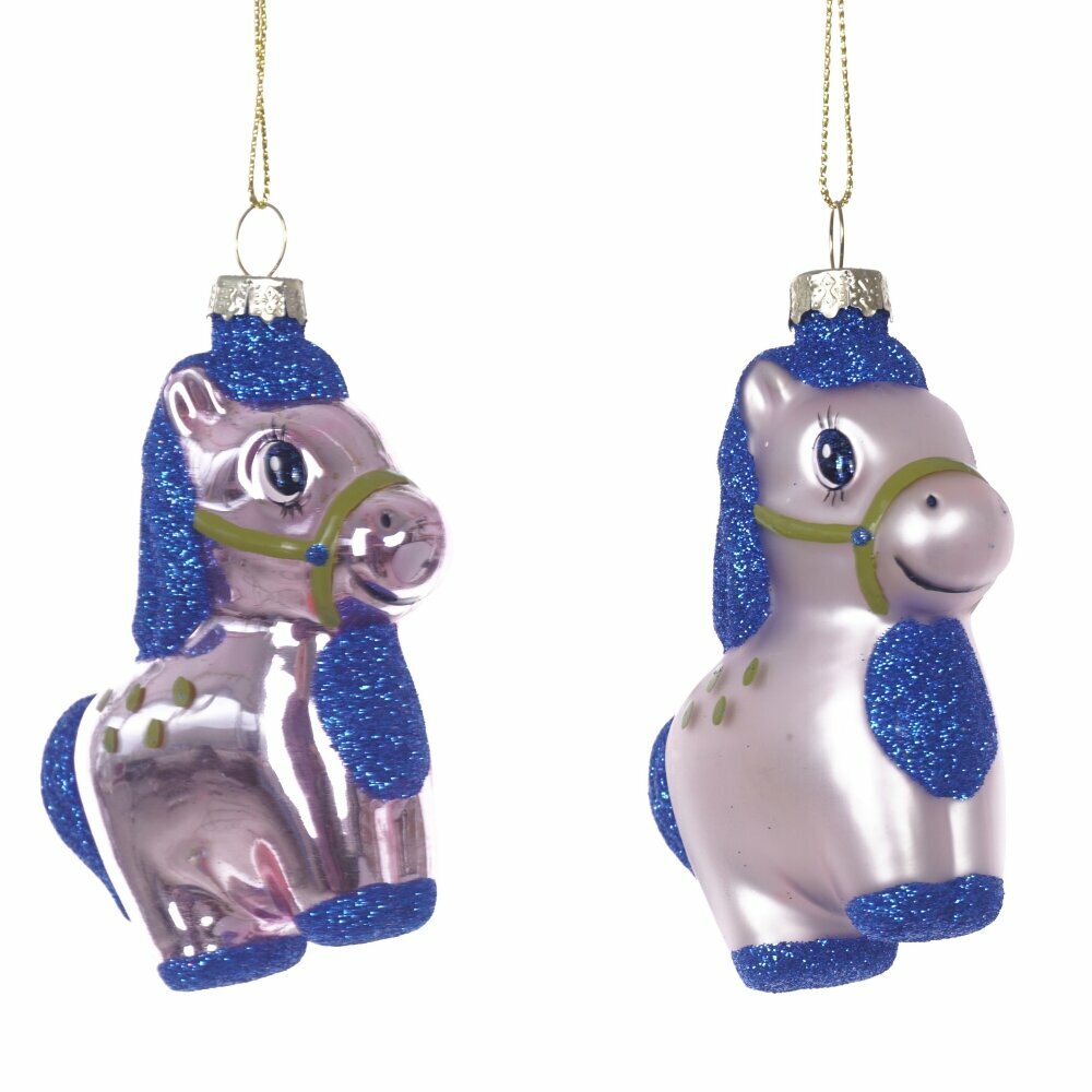 Украшение новогоднее "Лошадка", 2 вида(цена за 1штуку)L7 W3,5 H9,5 см,