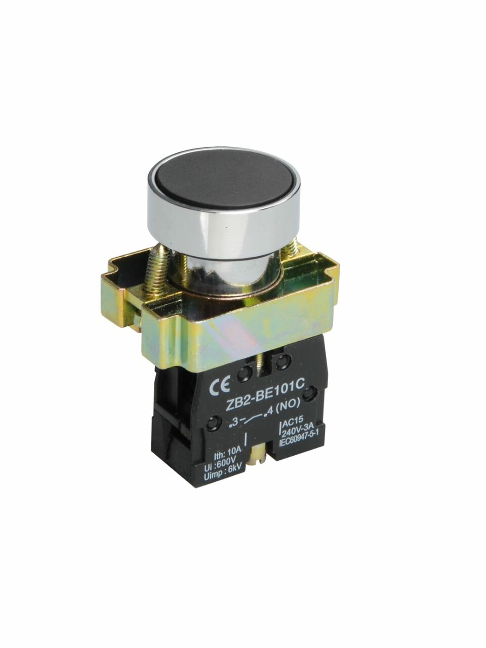 Кнопка LAY5-BA21 1нз, без подсветки, черная, d22mm