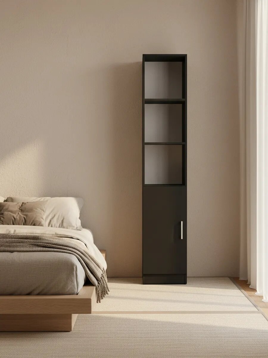 Распашной шкаф пенал FRESTER с полками деревянный для одежды, от производителя