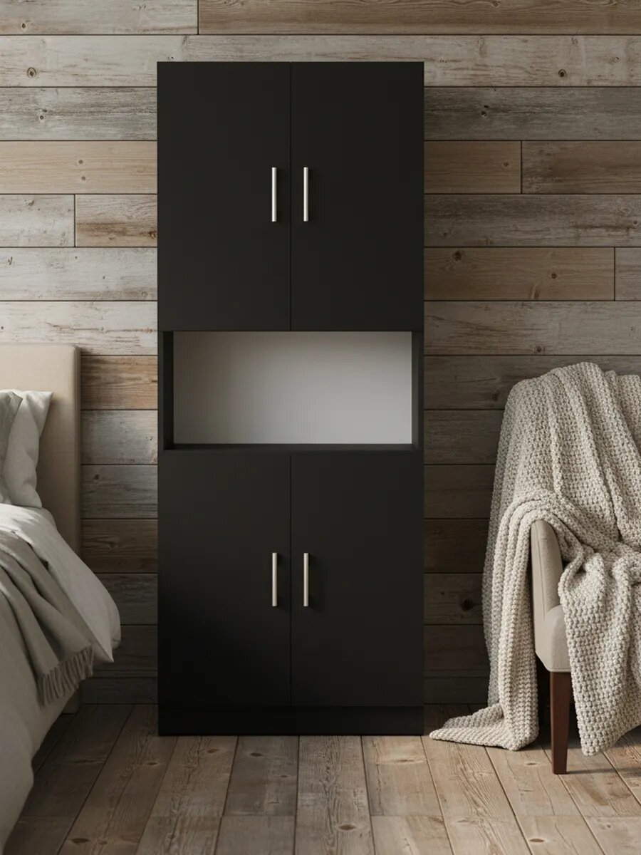 Шкаф FRESTER деревянный распашной для одежды в спальню с полками, от производителя