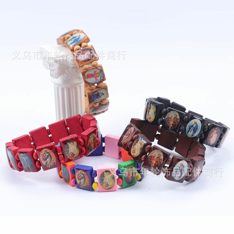 Браслет с иконами гематит