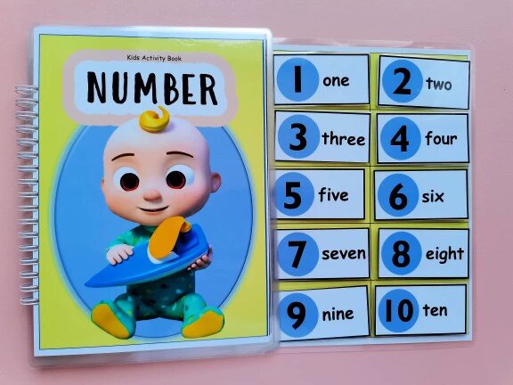Набор обучающих книжек с отрывными наклейками по теме цифр для дошкольников 1-4 лет интерактивная игрушка