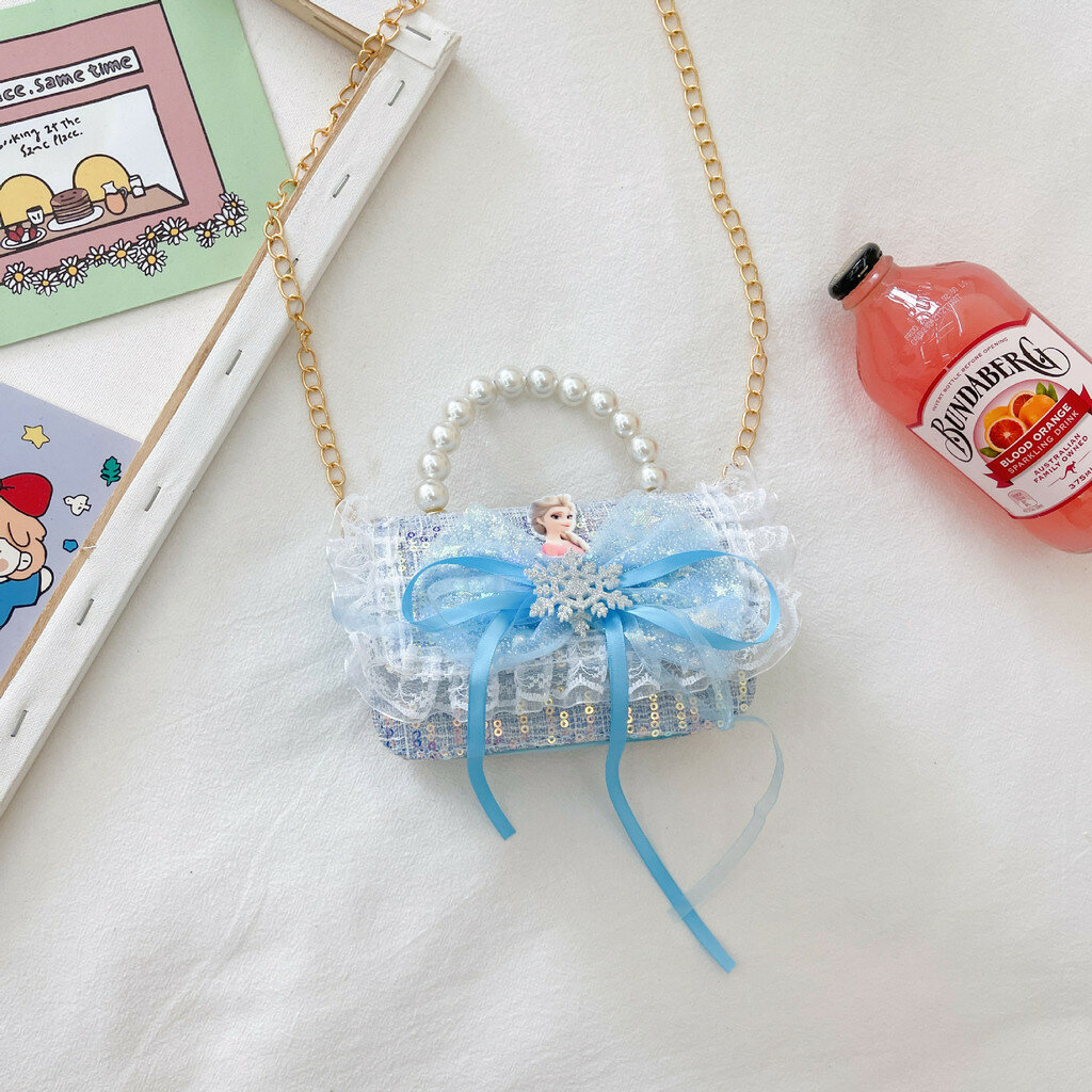 Приятная девичья мягкая сумочка ручной работы в виде мультяшного персонажа для маленьких детей, стиль 1, голубая.